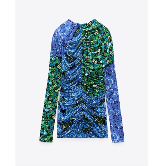 Zara | Tops | Zara Draped Print Top | Poshmark